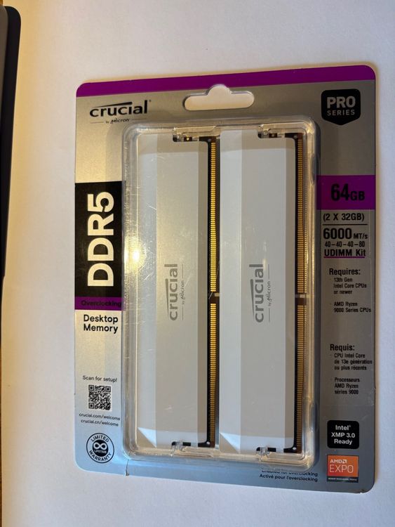 PC DRAM Crucial DDR5 Pro 64GB 2x32GB 6000 MHz CL40 Neu (Neu (gemäss ...