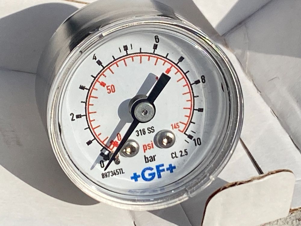 Manometer Edelstahl 3 Stücke 10Bar G. Fischer axial G1/4 Neu (Neu und ...
