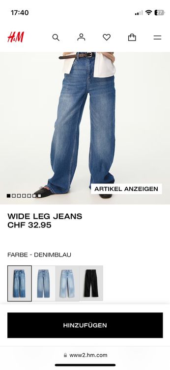 HM Mädchen Jeans gr. 134/wide leg (Gebraucht) in Meggen für CHF 8 – nur Abholung auf Ricardo kaufen