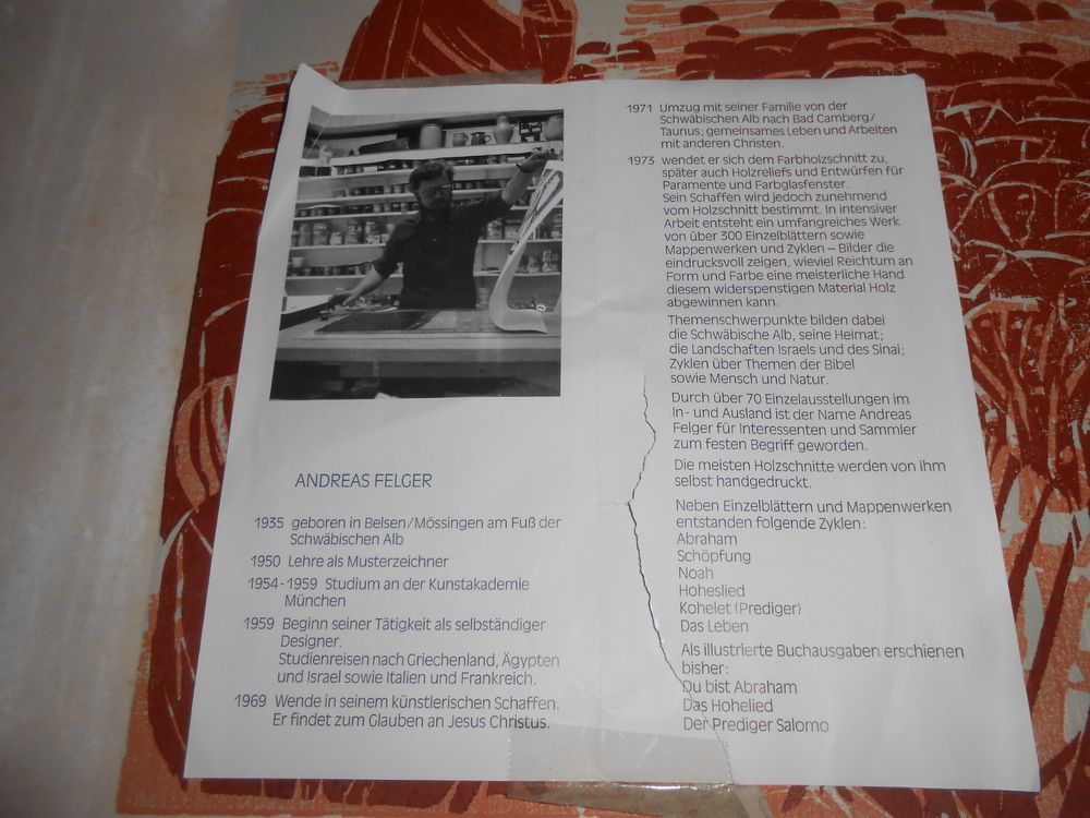 Andreas Felger-Farbholzschnitte 1977 (E.A.) (Gebraucht) in Bubikon für CHF 1 – mit Lieferung auf ...