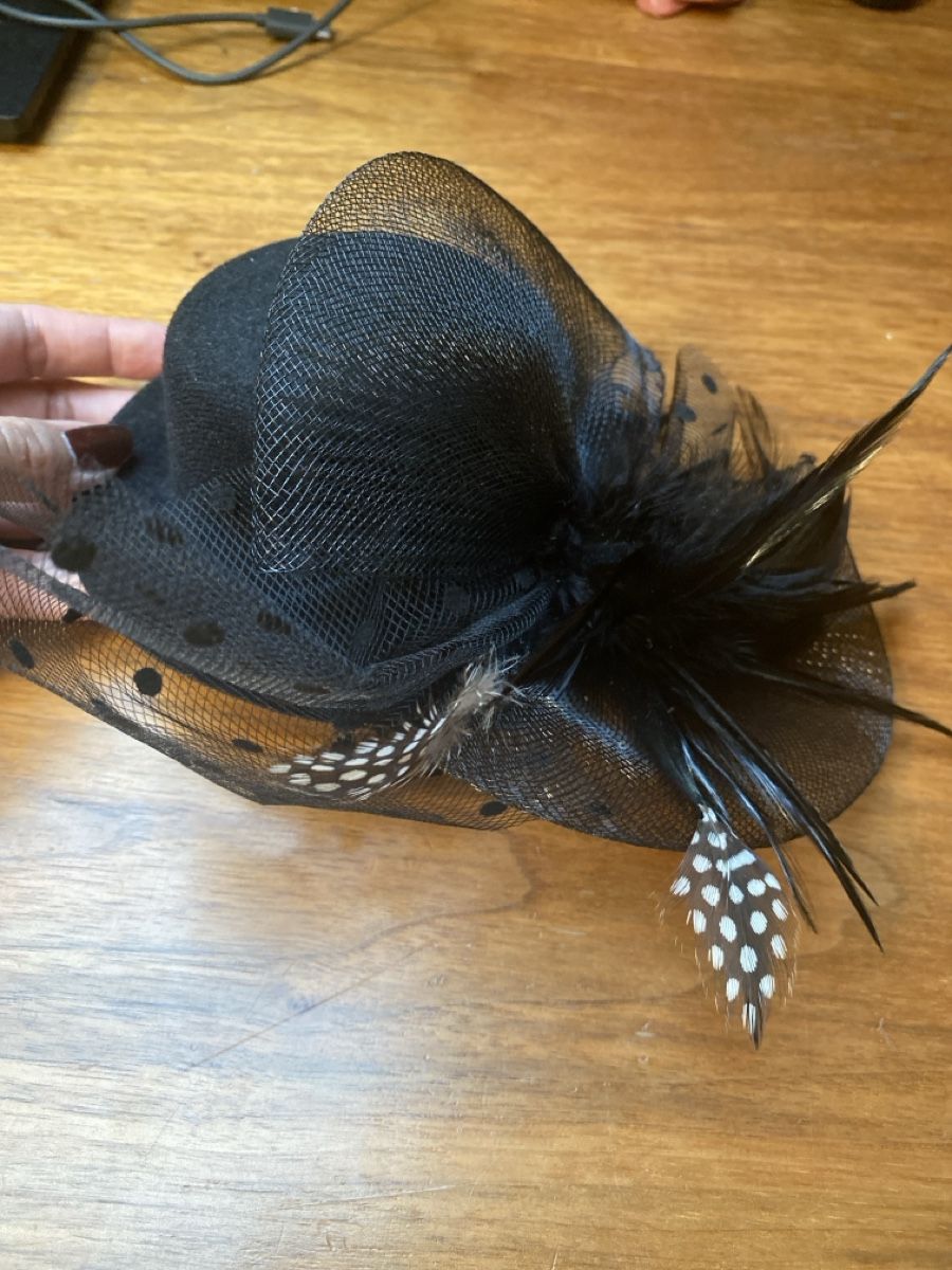Schicker Mini-Hut / Fascinator Schwarz mit Echt-Federn, Top! (Gebraucht ...