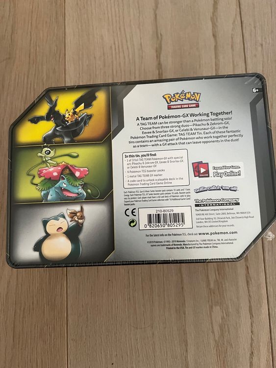 POKEMON TAG TEAM GX TIN - PIKACHU & ZEKROM CARD, 4 BOOSTER | Kaufen auf ...