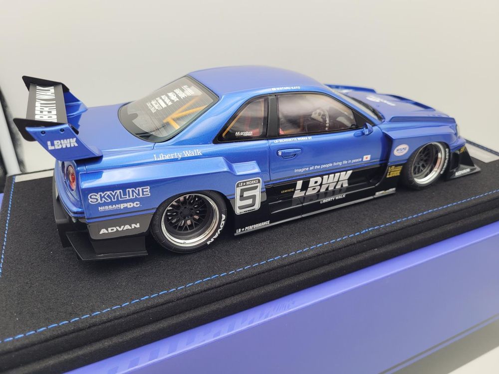 Nissan Skyline GT-R(R34) LBWK Super Silhouette blue 1/18 NEU | Kaufen ...