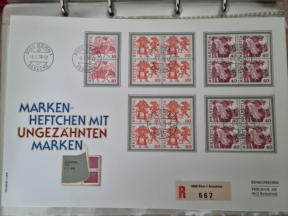 1979 Luxusbrief FDC 4er Block Markenheft Volksbräuche | Kaufen auf Ricardo