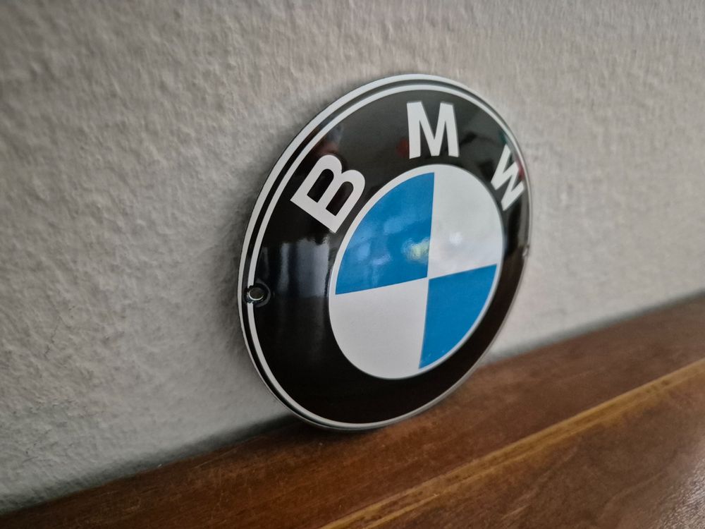 Emailschild BMW Auto Werkstatt Service Logo Emaille Schild (Neu (gemäss ...