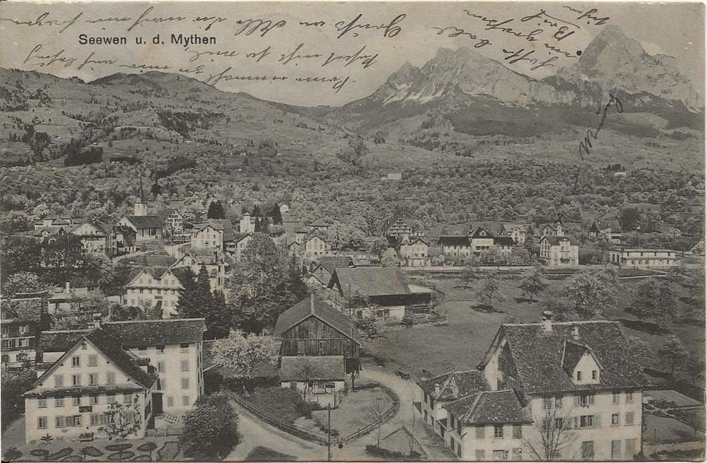 Seewen SZ Dorf wenig Häuser, viel Bäume (Neu (gemäss Beschreibung)) in Ennetmoos für CHF 15 ...