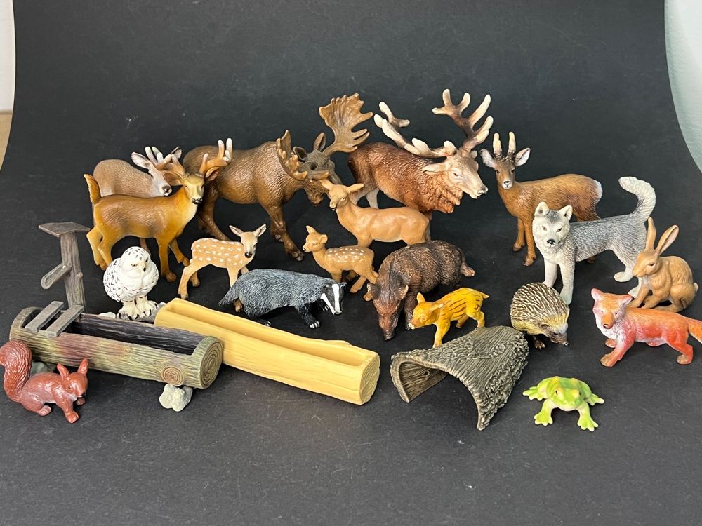 18 Schleich Waldtiere Raritäten Wald Tiere Hirsch Reh Igel | Kaufen auf ...