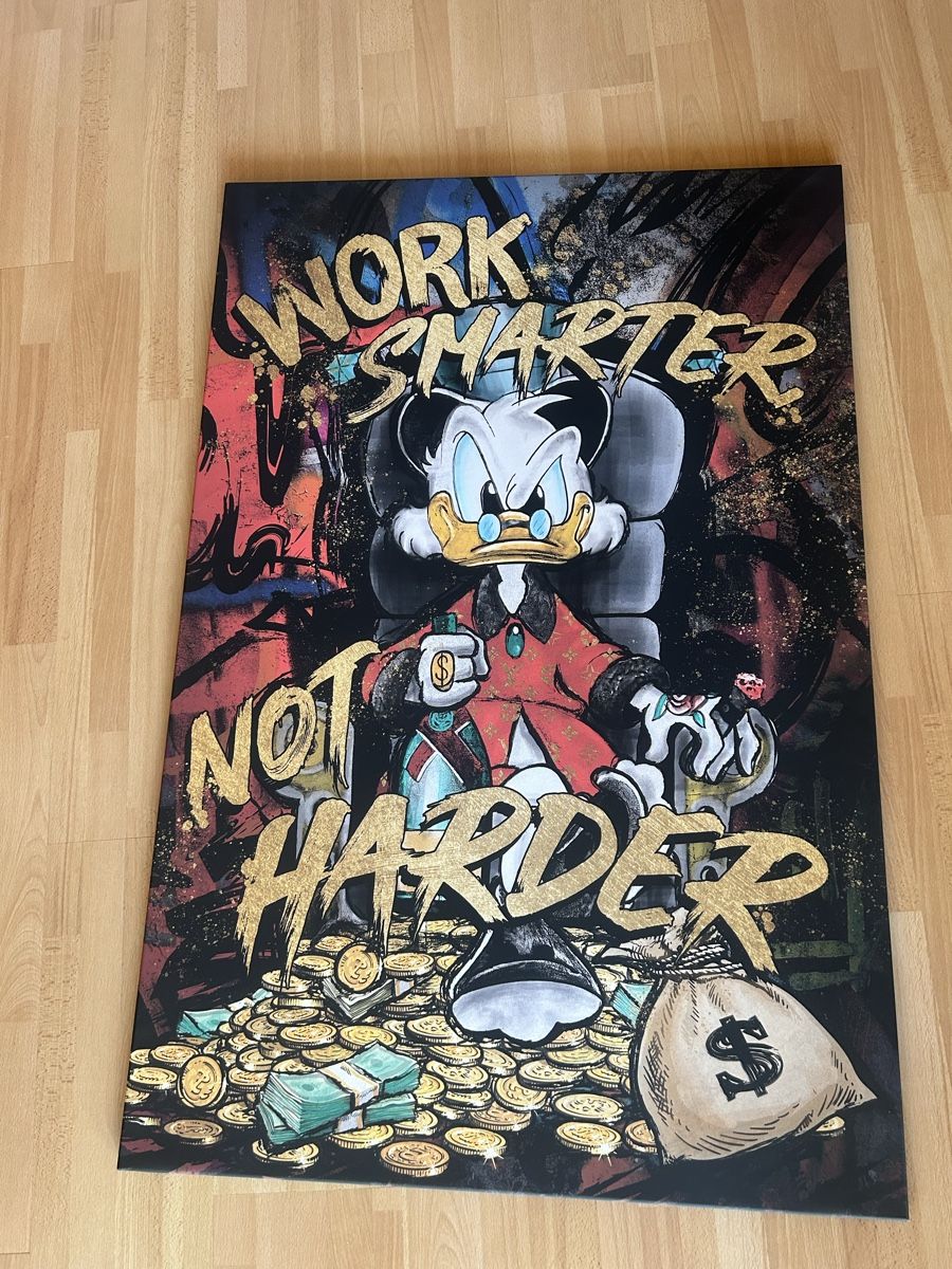Pop-Art Bild – Work Smarter Not Harder – Leinwand (Neu (gemäss ...