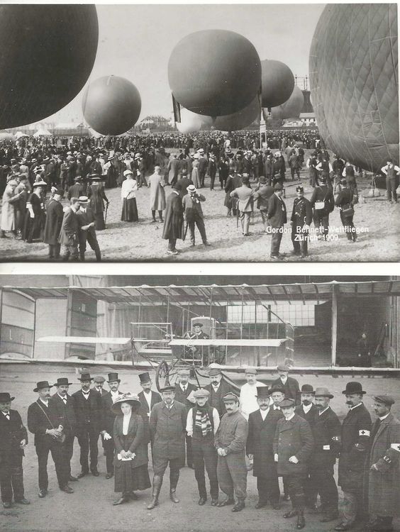 Ballon 2 AK Gordon Bennett + Oldtimer Flieger Anlass Motiv (Neu (gemäss ...