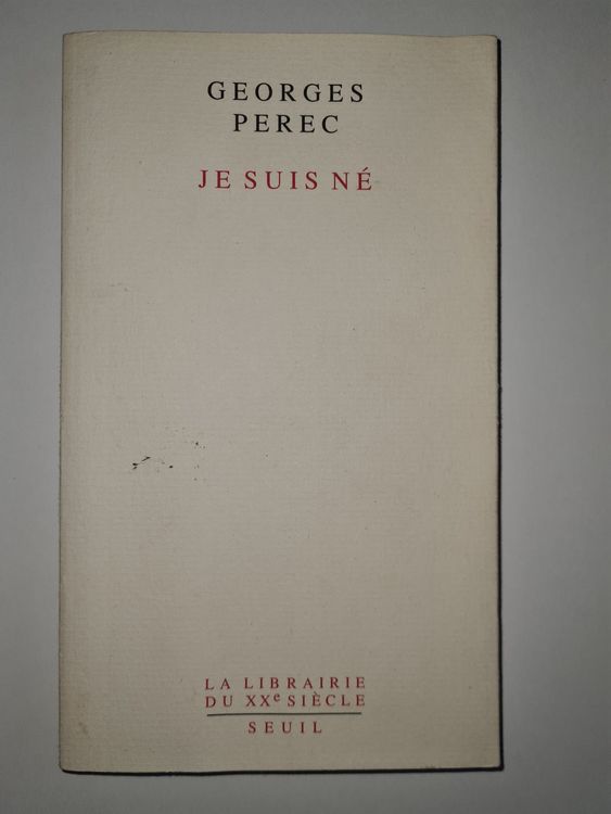 "Je suis né" de Georges Perec | Kaufen auf Ricardo