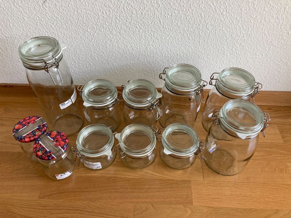 IKEA glass jars and 3 jam jars (Gebraucht) in Birsfelden für CHF 10 ...
