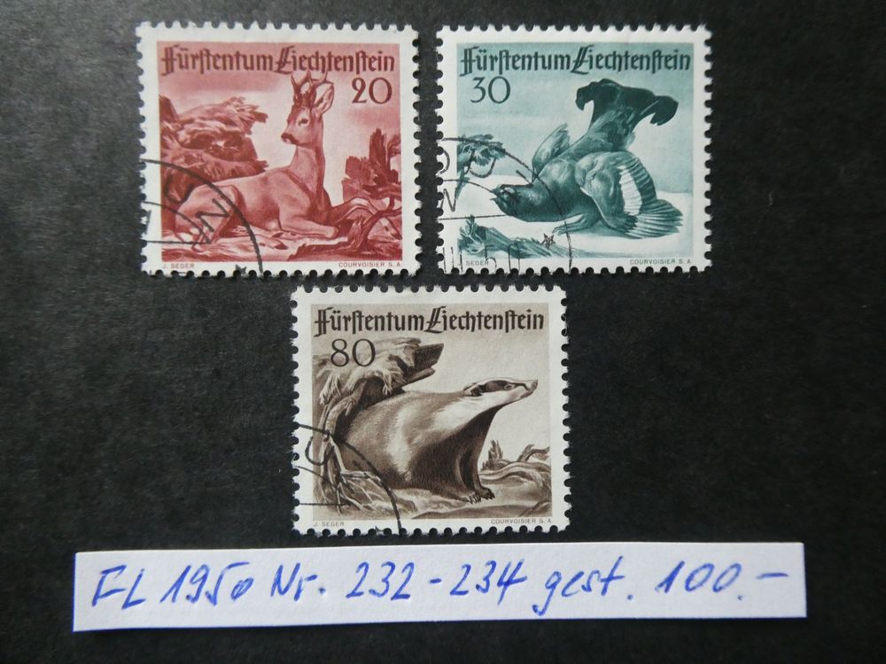 FL 1950 Nr. 232-234 gestempelt (Gebraucht) in Lausen für CHF 15 – mit Lieferung auf Ricardo kaufen