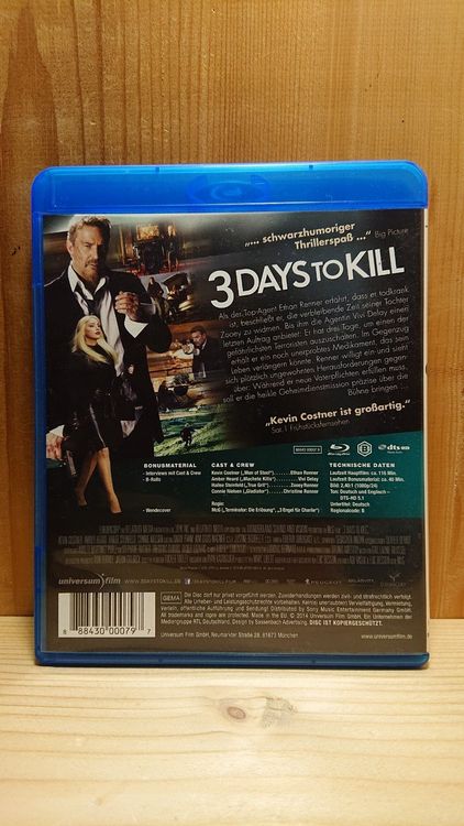 3 DAYS TO KILL Kevin Costner Blu-Ray (Gebraucht) in Wilderswil für CHF 2.5 – mit Lieferung auf ...