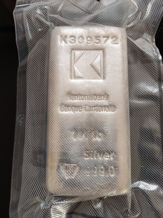 Silver Lingot 1 kg Banque Cantonal 999 (Gebraucht) in Clarens für CHF ...