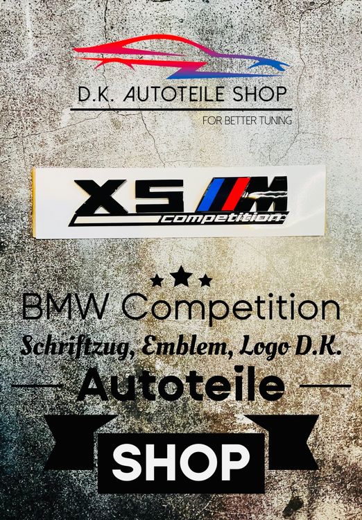 BMW X5M Competition Emblem Logo Schriftzug Schwarz glänzend (Neu und ...