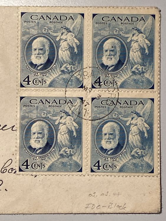 Kanada 1947, Alexander Graham Bell, 4er B. gest. Brantford (Gebraucht ...