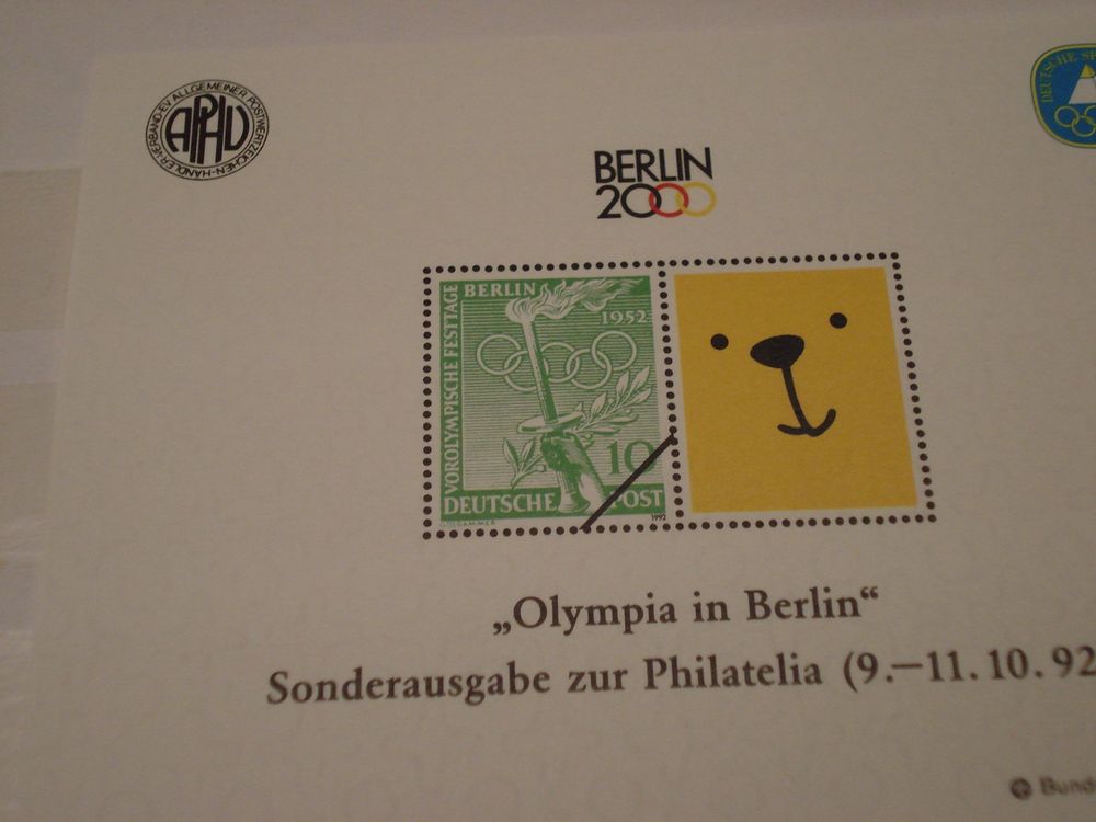 Vignettenblock 1992, Olympia in Berlin 2000, ** | Kaufen auf Ricardo