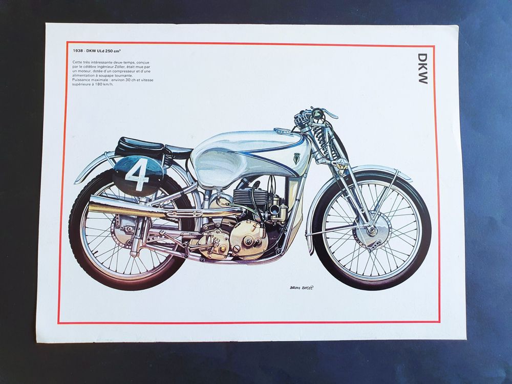 Mini poster format A4, Moto, Motorrad, DKW ULd 250 cm3, 1938 | Kaufen auf Ricardo