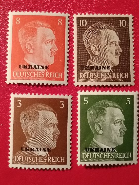 4 BRIEFMARKEN DEUTSCHES REICH HITLER ÜBERDRUCK UKRAINE | Kaufen auf Ricardo