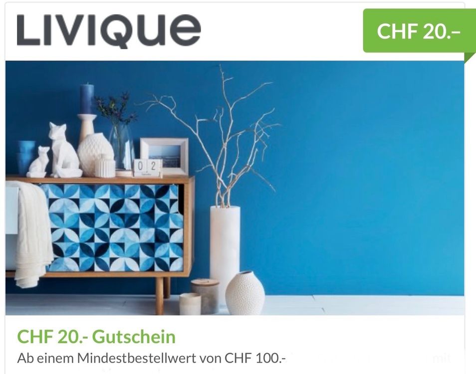 Livique 20 CHF Gutschein (Neu und originalverpackt) in Zürich für CHF 3 ...