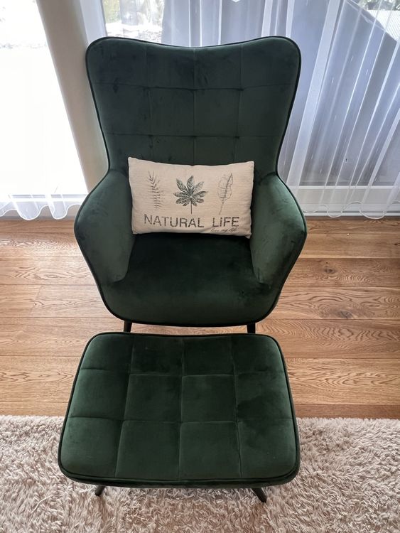 Relaxsessel aus Samt in Grün mit Hocker Sessel (Gebraucht) in Meiringen ...