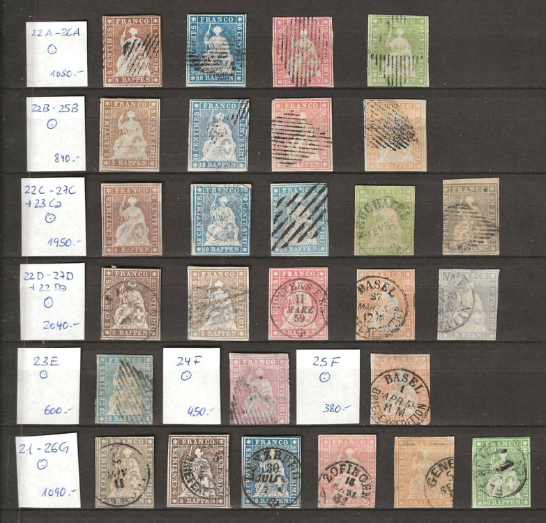 gut ausgebaute Sammlung Strubel 1854 - 1862 : KP 8400.-- (Gebraucht) in Gümligen für CHF 402 ...