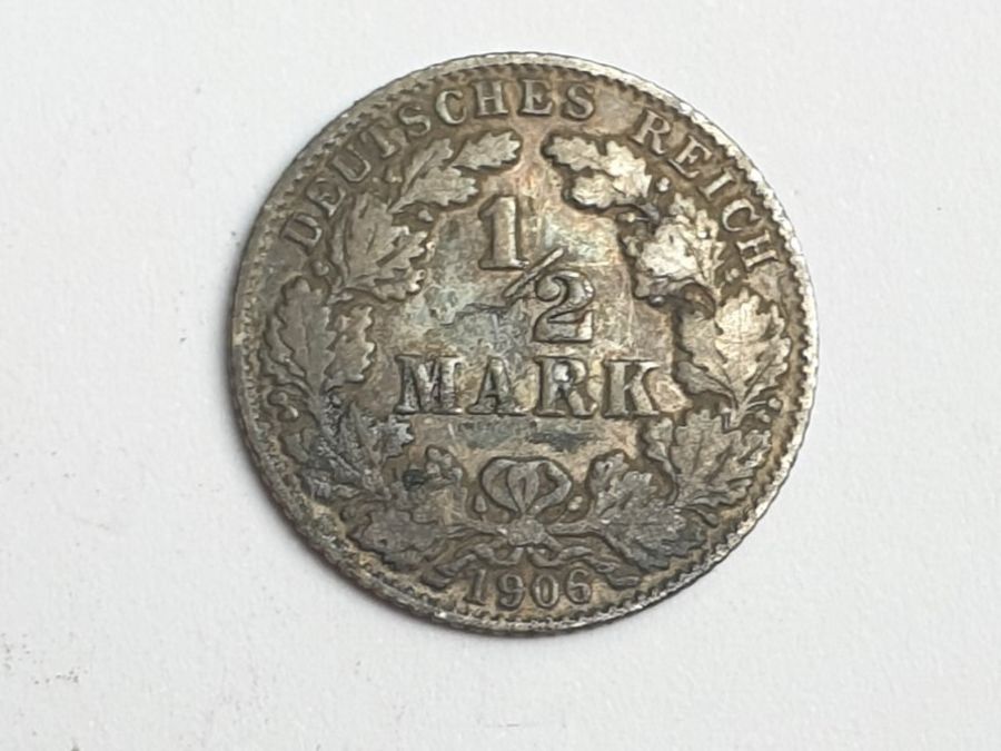 🇩🇪 1/2 Mark 1906 D *** Silver 2.78g .900 (Gebraucht) in Chavannes ...