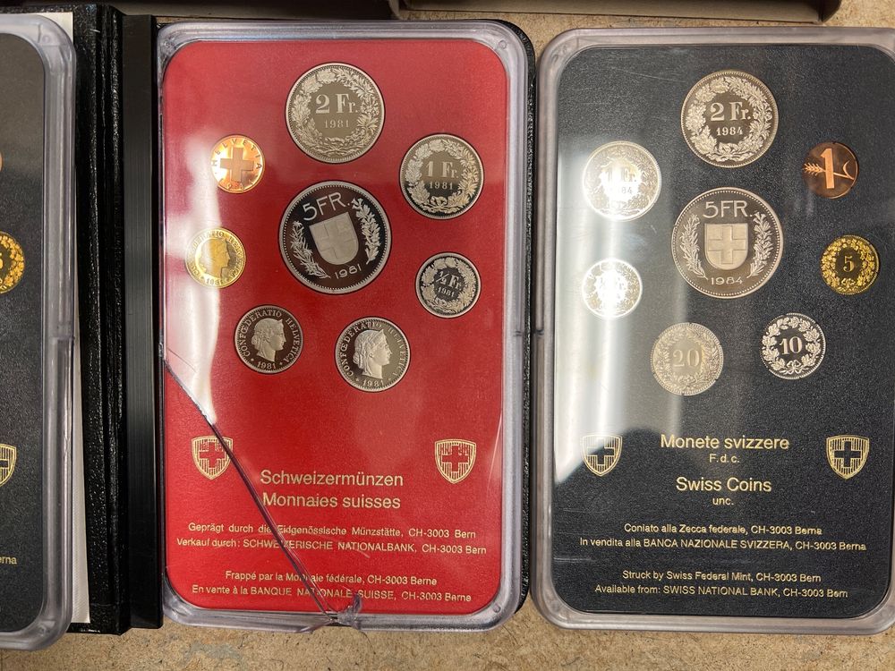 Münzsatz Schweiz - Set aus 5: 1977, 1981, 1982, 1983 & 1984 (Neu (gemäss Beschreibung)) in ...