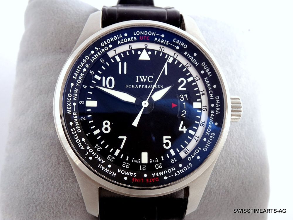 IWC WORLDTIMER IW326201 AUTOMATIK 45MM FLIEGER HERRENUHR (Gebraucht) in ...