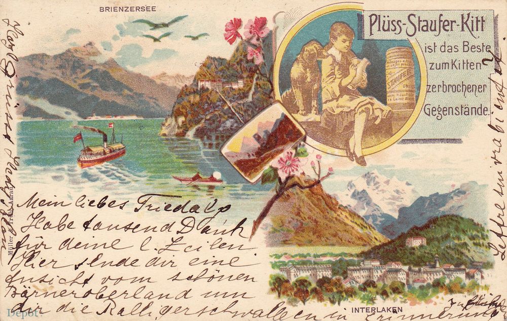 ° Interlaken und Brienzersee - Werbung (Litho) * 1898 | Kaufen auf Ricardo