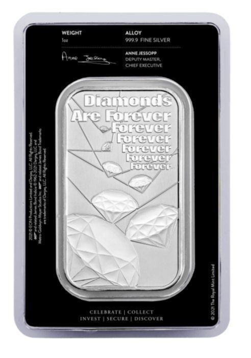 1 OZ Silberbarren James Bond 007 Diamonds Are Forever (Neu und ...