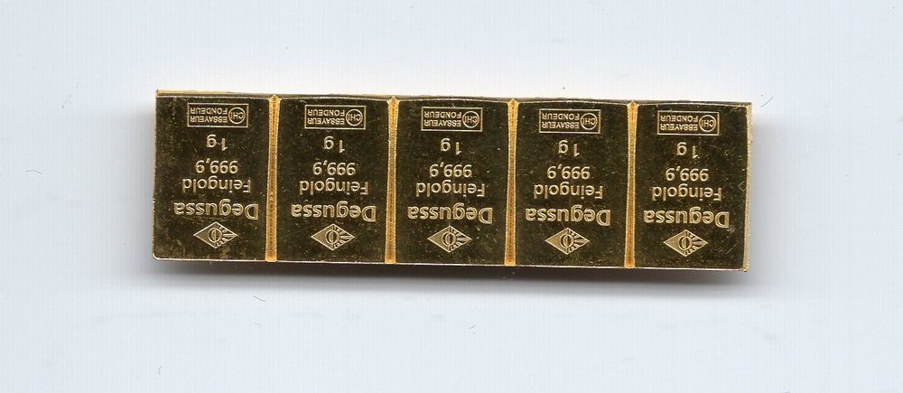 (1542) 5 x 1 Gramm Goldbarren Degussa (Gebraucht) in Rüthi (Rheintal ...