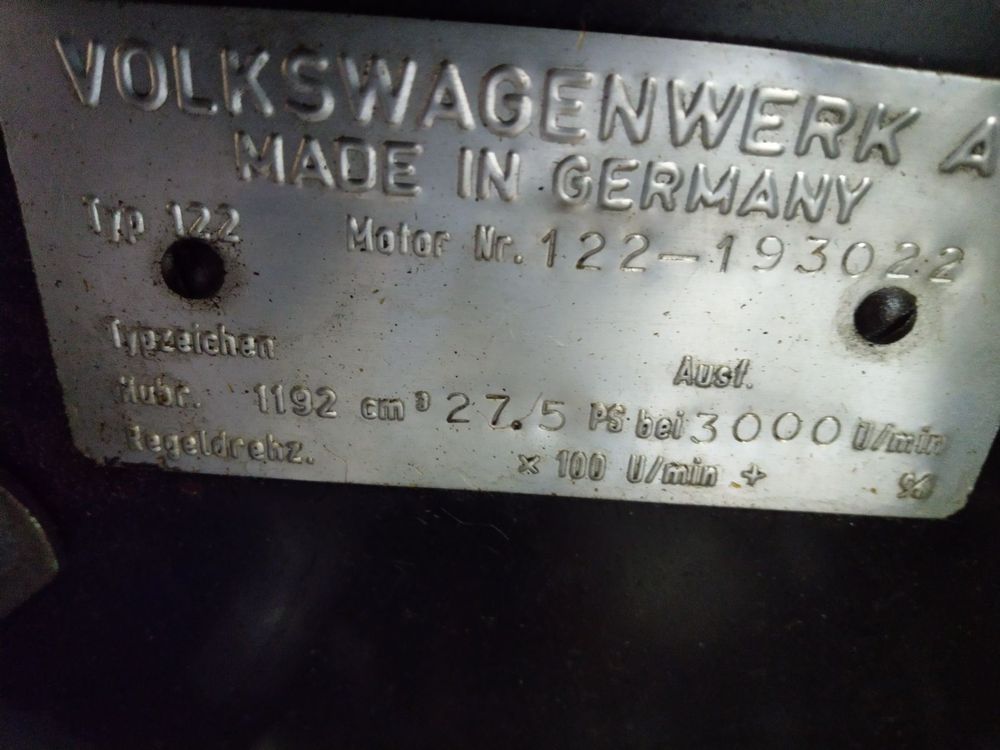VW Boxermotor Typ 122 (Gebraucht) in Berg TG für CHF 330 – mit ...