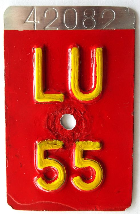 Velonummer Luzern 1955 LU 55 | Kaufen auf Ricardo