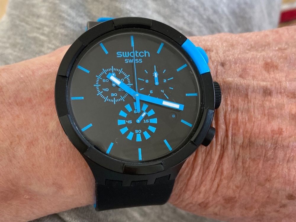SWATCH BIG BOLD CHRONO CHECKPOINT BLUE mit Datum, Fullest (Neu (gemäss ...