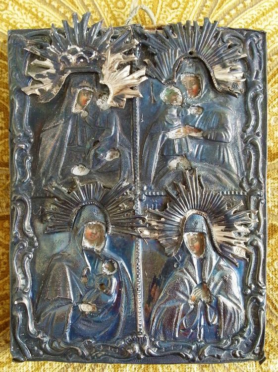 Originale russische Ikone mit 84 Silber Oklad, 1850-1900 | Kaufen auf Ricardo