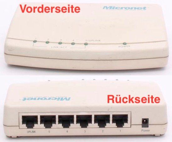 Micronet SP605A Fast Ethernet Switch 10/100Mbps 5+1Port grau (Gebraucht ...