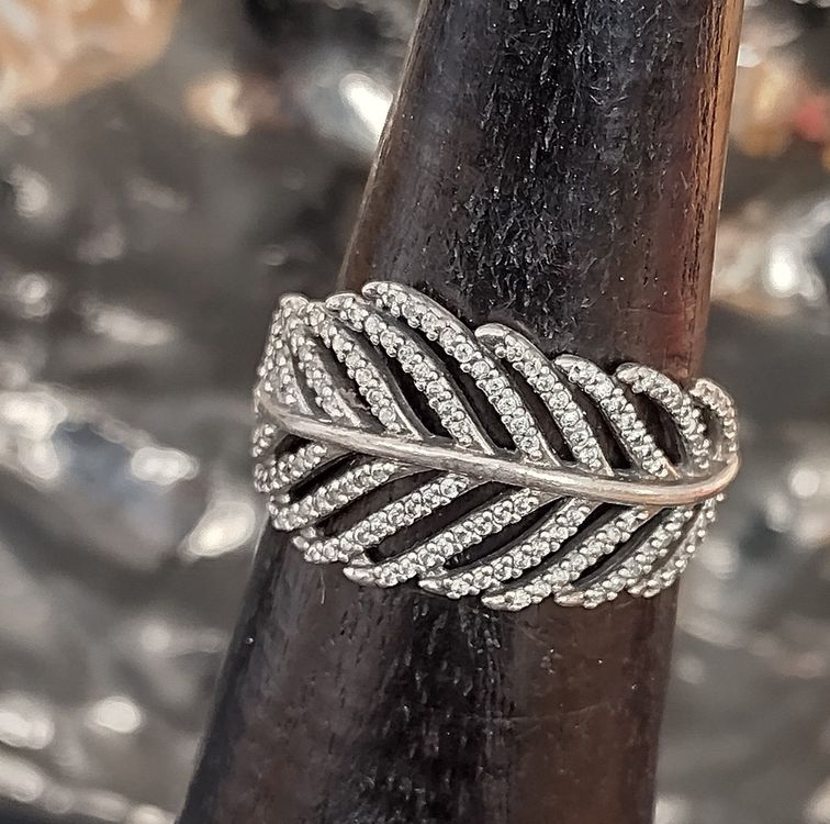 FEDER RING IN 925 SILBER MIT GLITZER (Gebraucht) in Romanshorn für CHF ...