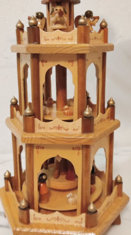 Pyramide Erzgebirge Natur-Holz Weihnachtspyramide Handarbeit | Kaufen ...