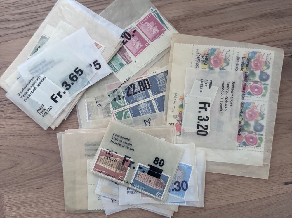 Frankaturware Schweiz gemischt mit Nominalwert CHF 230.05 | Kaufen auf Ricardo