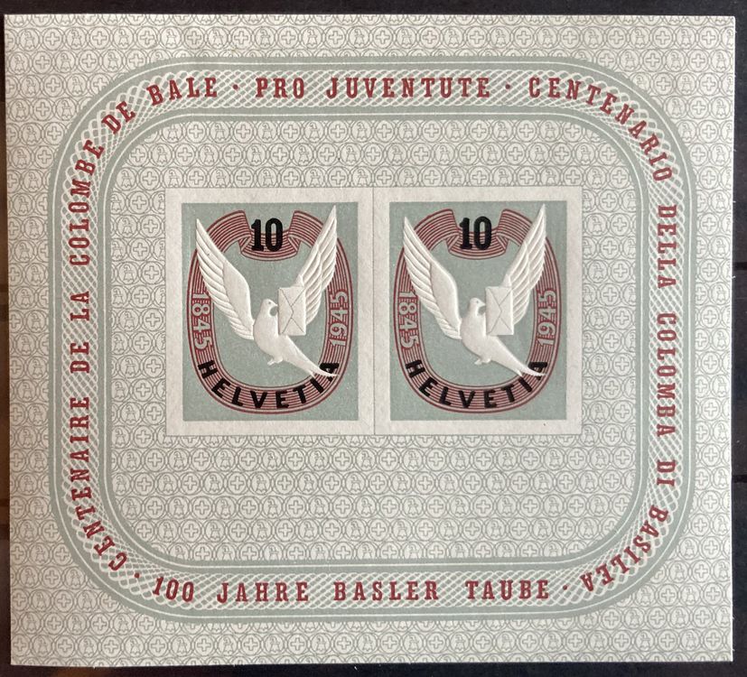 Basler Taube Block W23, 1945 ungestempelt (*), SBK 80 Fr. | Kaufen auf Ricardo