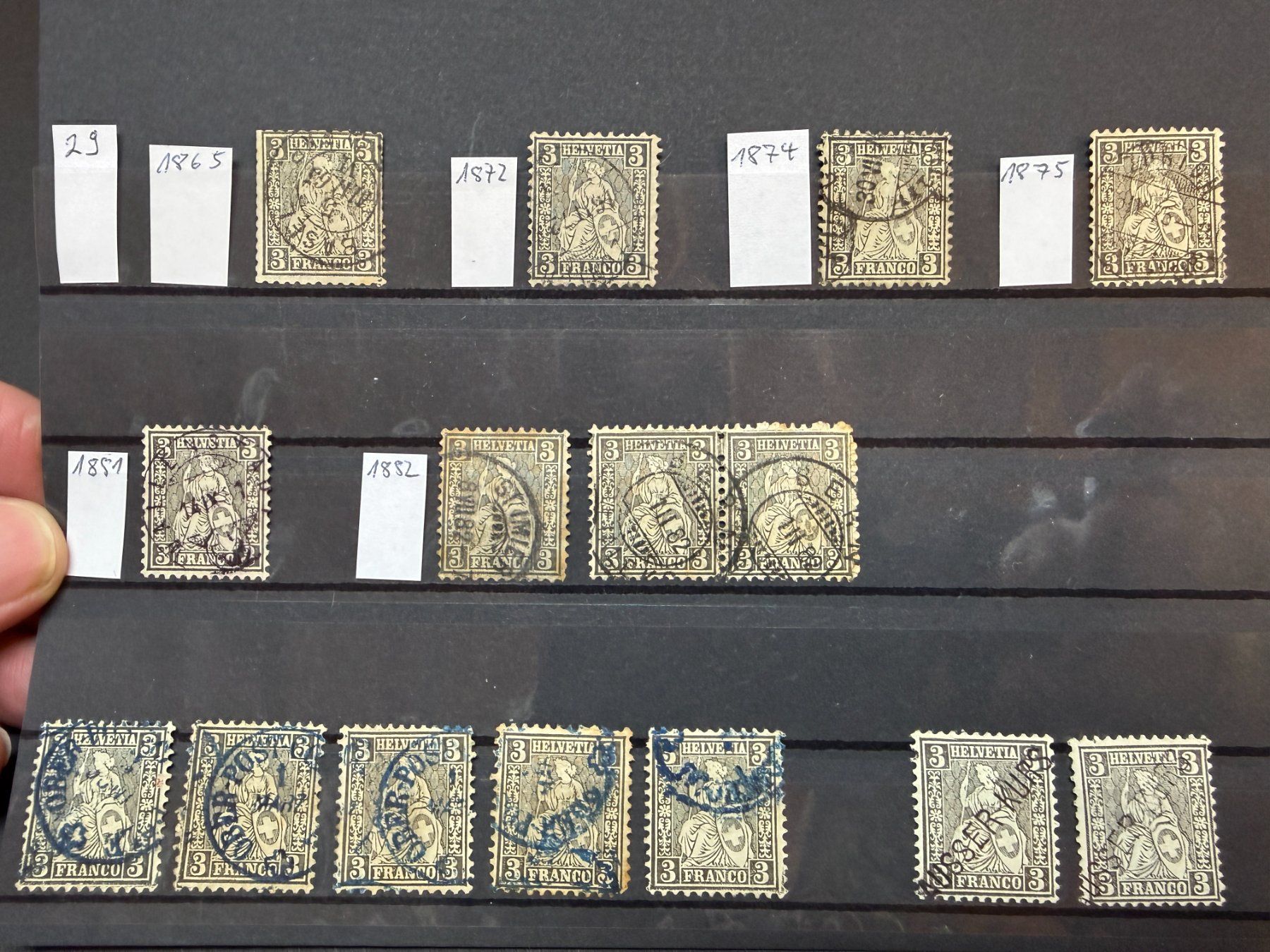 Aussergewöhnliches Lot Sitzende Helvetia 3 Rp. Zu. Nr. 29 (Gebraucht ...