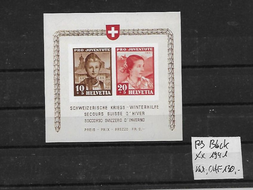 PJ Block 1941 ** Kat: CHF 130.- (Neu (gemäss Beschreibung)) in Basel für CHF 12 – mit Lieferung ...