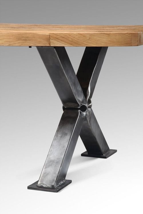 Teakholz Tisch Massiv Elipse Tischplatte 6cm m. Alu Stripe (Neu und originalverpackt) in Näfels ...