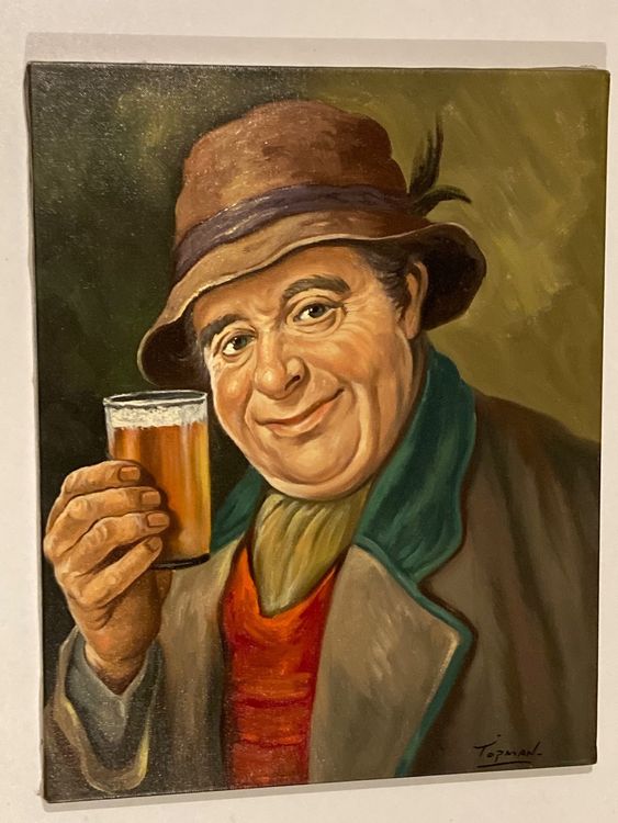 Topmann Gemälde signiert Portrait eines alten Mannes mit Hut (Gebraucht ...
