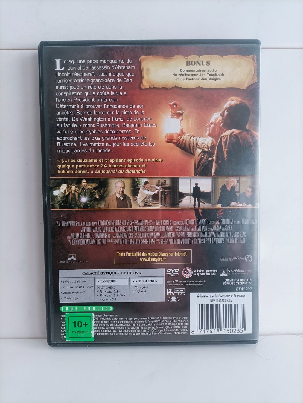 DVD Benjamin Gates -2- le Livre des secrets (fr/uk) (D'occasion) à ...