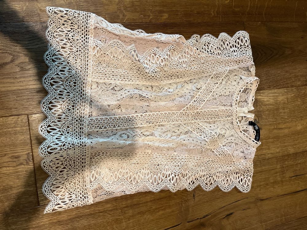 Top Zara beige spitze durchsichtig Gr. XS last chance (Neu und ...