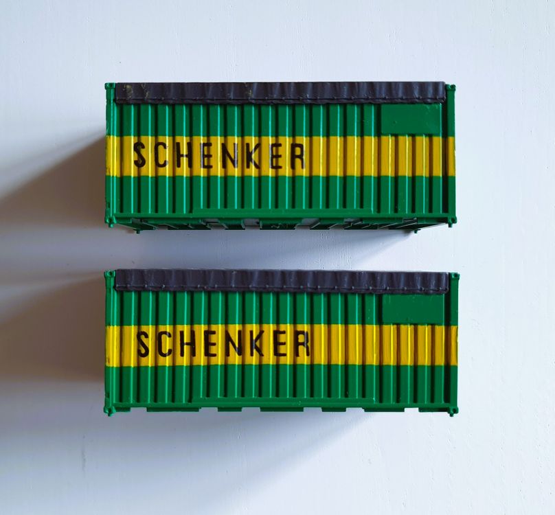 Roco, 2 x 5057 A, HO, open top stahl container 20’, Schenker | Kaufen ...