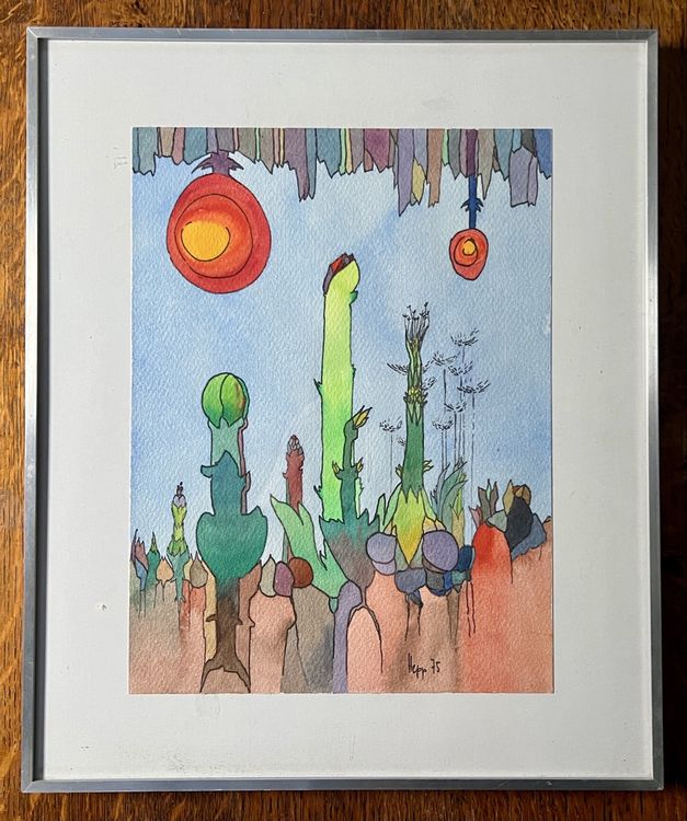Original Aquarell vom Schweizer Musiker und Maler HARDY HEPP (Gebraucht ...