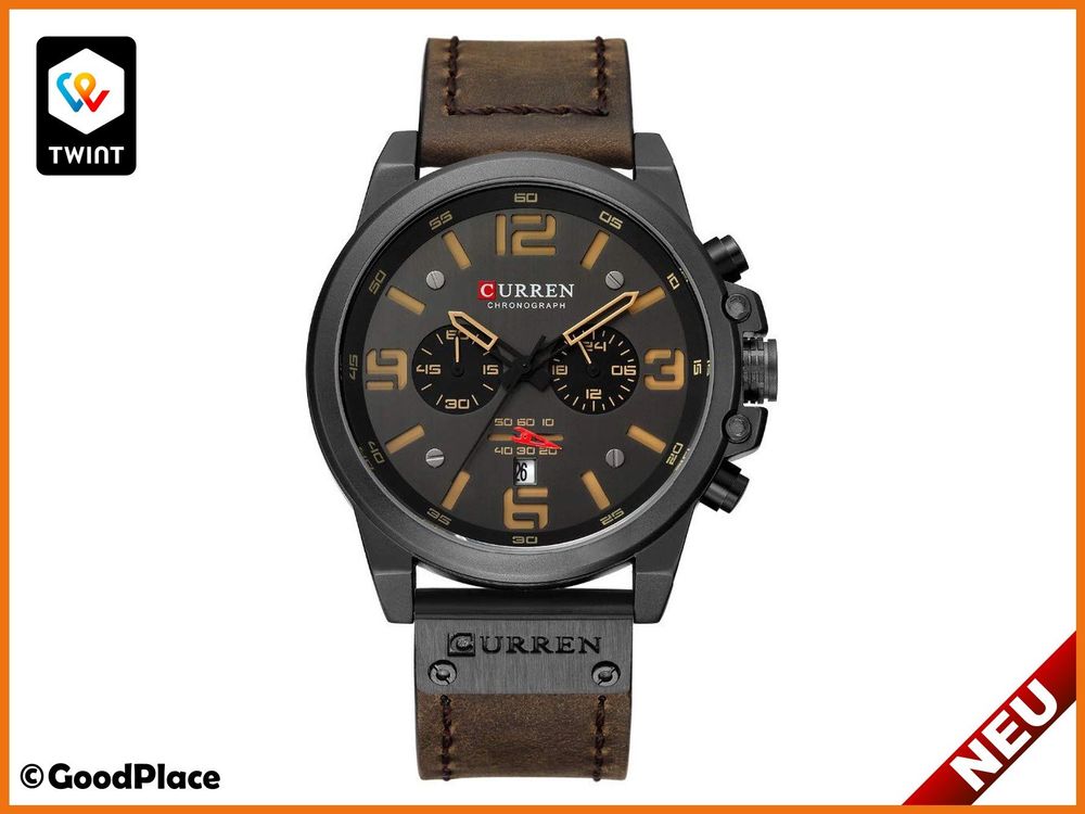 Herren Militär Chronograph Lederarmband Quarzuhr (Neu und originalverpackt) in Develier für CHF ...